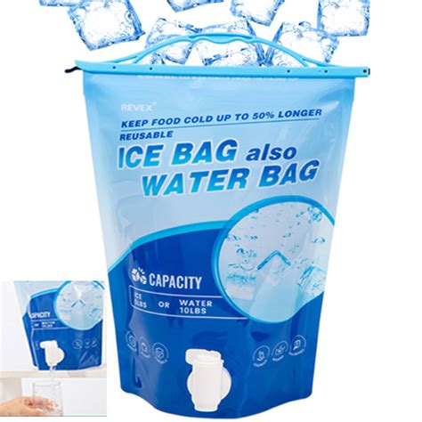 Reusable Leak Proof Ice Bag 5lb Ice Water For Campinghiking Party