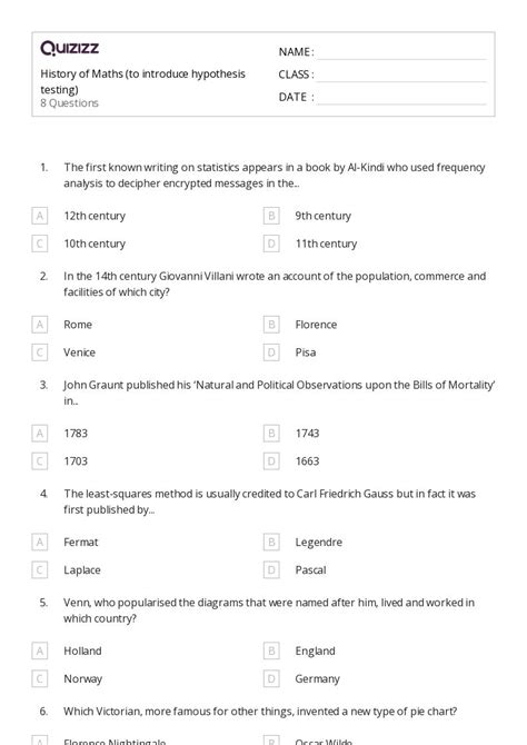 50 Hypothesis Testing Worksheets On Quizizz Free And Printable