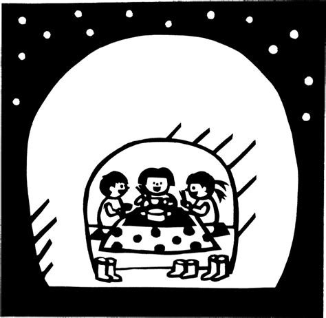 冬のイラストno114『白黒かまくら』／無料のフリー素材集【花鳥風月】