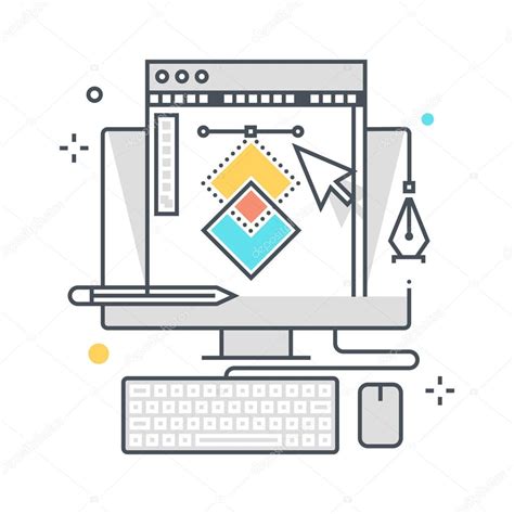 L Nea De Color Ilustraci N De Concepto De Gr Ficos Digitales Icono