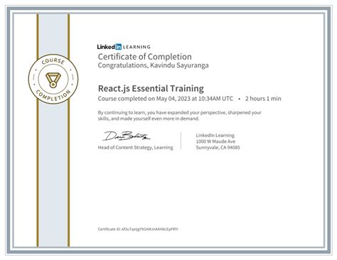 Kavindu Sayuranga On Linkedin Certificate Of Completion