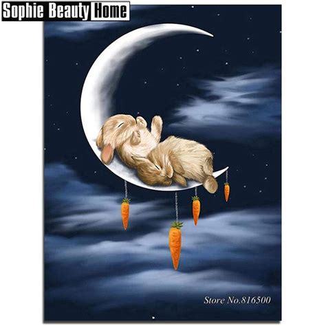 5d Diamond Painting White Fluffy Bunny Kit Bonanza Marketplace