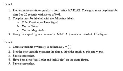 Solved Task Plot A Continuous Time Signal X Cost Chegg