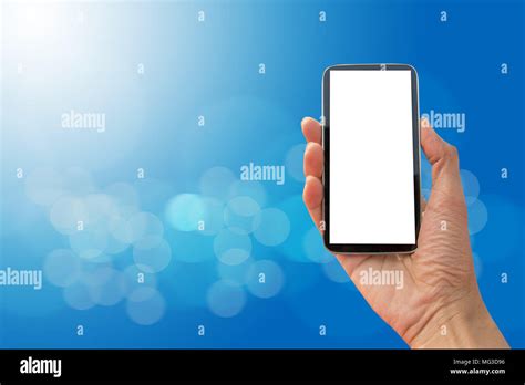 Hand Showing On Phone Mobile Blank Black Screen Outdoor Lifestyle