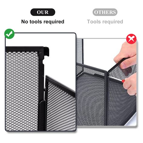 2 Pack Desktop Hanging File Organizer Portable Black