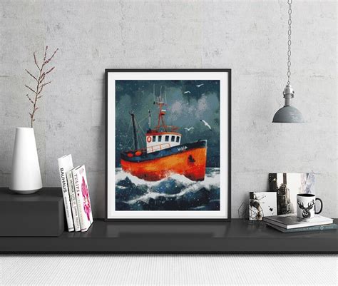 Jmp0415fishing Boat Cross Stitch Pattern Pdf Full Coverage Hand