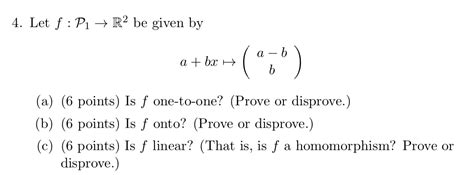 Solved Let F P1→r2 ﻿be Given Bya Bx → A Bb A ﻿is F