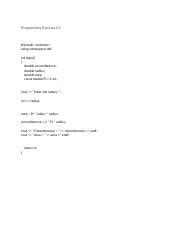 PRG 410 Week 1 Programming Exercise 2 Docx Programming Exercise 2 5