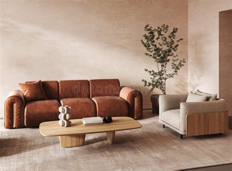 Contemporary Classic White Beige Interior With Furniture And Decor