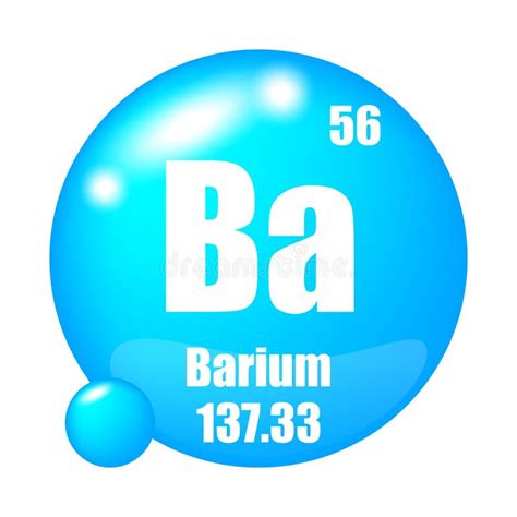 Barium Icon Ba Chemical Element Atomic Number 56 Mass 137 33 Blue