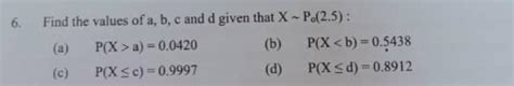Solved Find The Values Of A B C And D Given That XP Chegg Com