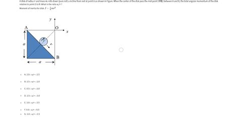 solved a disk of radius r and mass m rolls down pure roll