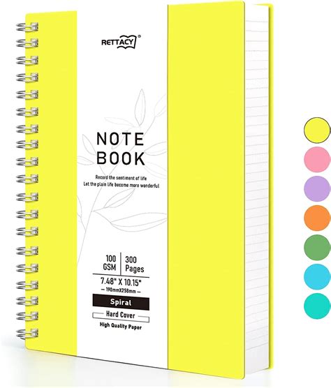 Rettacy B5 Wirebound Notebooks Colorful Spiral Notebooks 150 Sheets 300