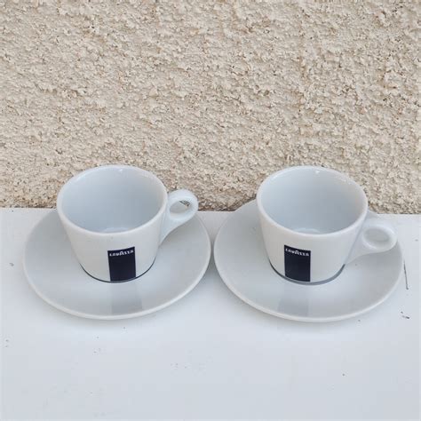Vintage Lavazza Cappuccino Or Coffee Espresso Cups With Saucers Hard