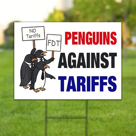 Penguins Against Tariffs Fdt Yard Sign
