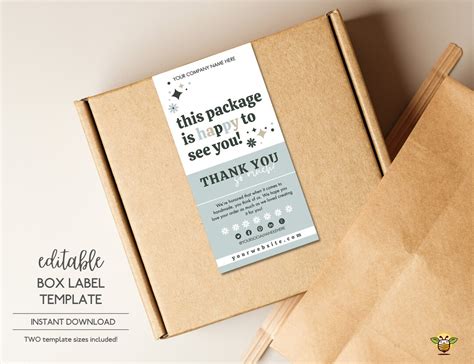 Fully Editable Box Label Template Fun Box Label Template Box Label Sticker Template Editable