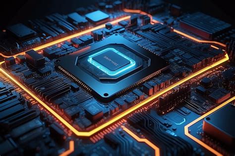 Premium Photo 3d Rendering Technology Background Microchip Hightech