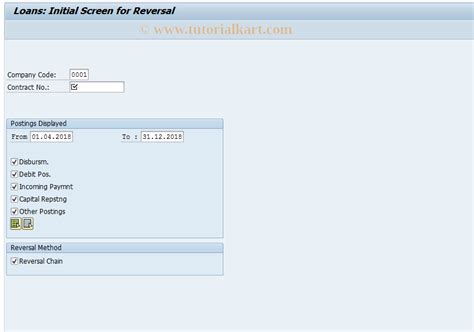 FNM3 SAP Tcode Loans Reversal Module