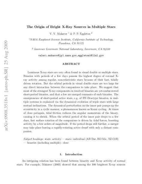 Pdf X Ray Sources In Multiple Stars Peter Eggleton