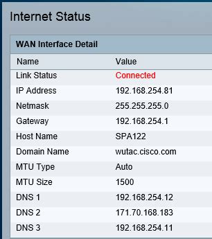 Internet Status On SPA100 Series Cisco