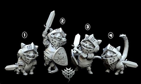 Cat Knight Miniature Dandd And Ttrpg Mini Etsy Uk
