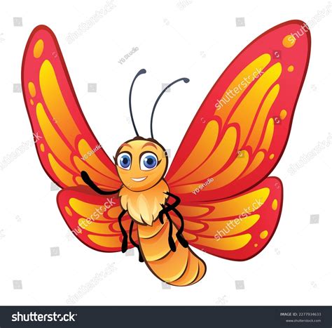 Cute Butterfly Cartoon Illustration Isolated On Stock Vector Royalty