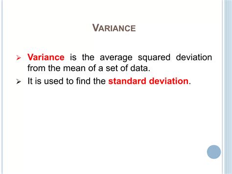 Variance and standard deviation | PPTX