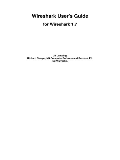 Wireshark User Guide Pdf Linux Computer Network