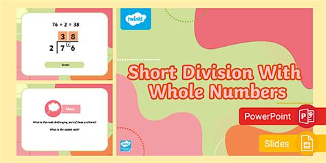 Division Short Method With Whole Numbers Powerpoint