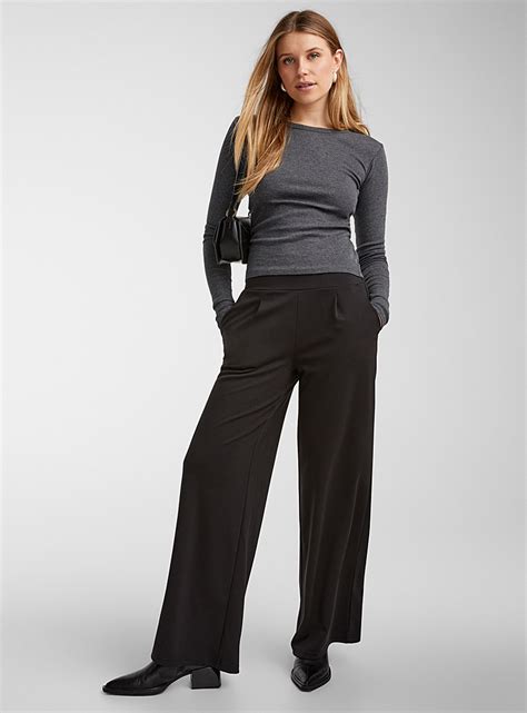 Two Sewn Pleats Wide Leg Pant Ichi Shop Womenu2019s Wide Leg Pants
