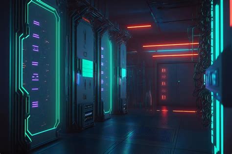 Premium Photo Futuristic Networking Technology