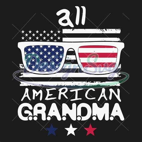 All American Grandma Glasses Flag Svg Designsvg