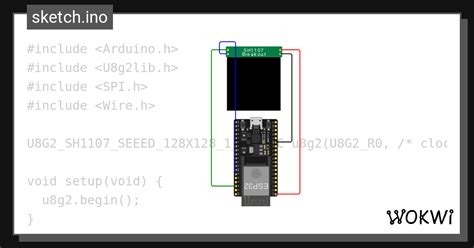 Grove Sh1107 I2C Wokwi ESP32 STM32 Arduino Simulator