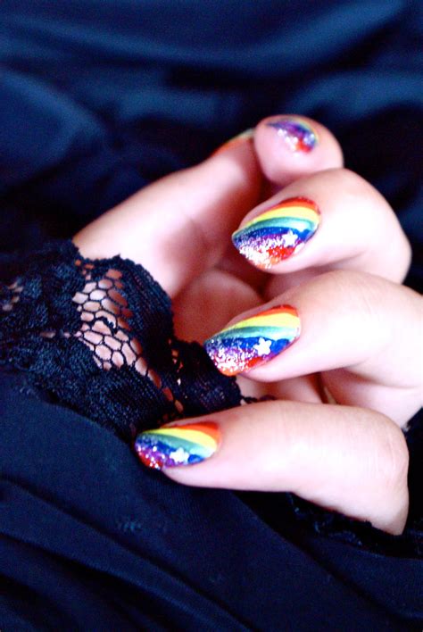 Rainbow Glitter Nail Art By Mistressofnocturne On Deviantart