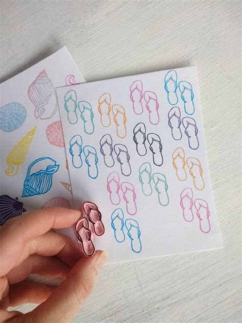Flip Flop Rubber Stamp Beach Decor Summer Stamp Etsy Uk