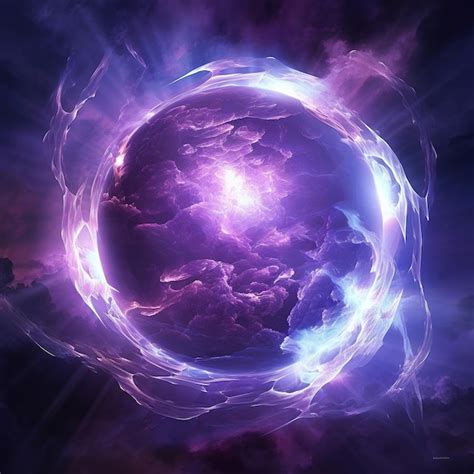 Premium Photo Abstract Round Sphere Light Bright Glowing From Rays Of