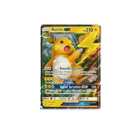 Carte Pokémon Raichu GX PV SL Légendes Brillantes NEUF FR Cdiscount Jeux Jouets