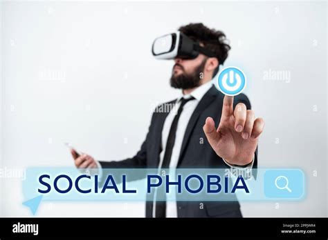 Conceptual Caption Social Phobia Internet Concept Overwhelming Fear Of