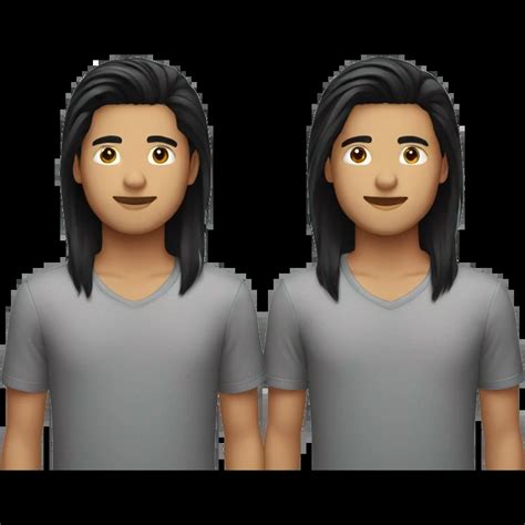 Twin Brothers Nepali Black Straight Hair Emoji Ai Emoji Generator