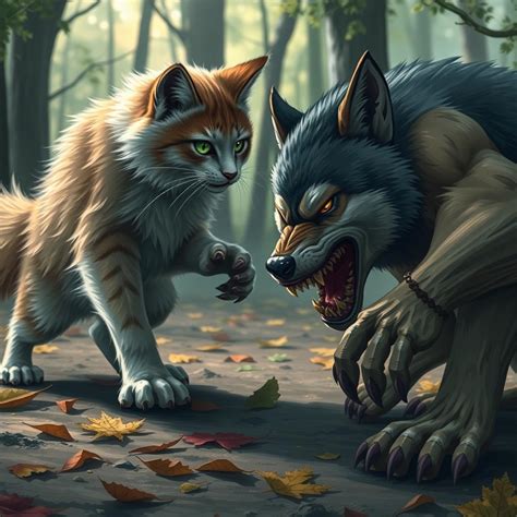 Epic Duel Cat Vs Wolf