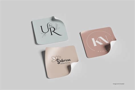 Premium Psd Square Sticker Mockup