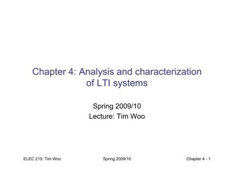 Chapter Analysis And Characterization Of LTI Systems