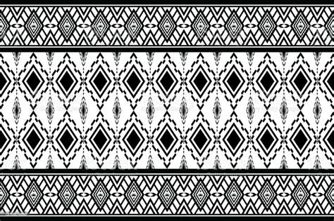 기하학적 디자인 패턴 직물 민족 동양 전통 추상적 인 흑백 자수 스타일 커튼 배경 카펫 벽지 천 포장 바틱 직물 벡터 일러스트