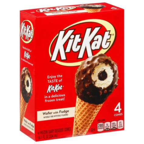Kit Kat Frozen Dairy Dessert Cones Wafer With Fudge
