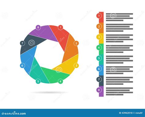 Colorful Eight Sided Flat Shutter Puzzle Presentation Infographic