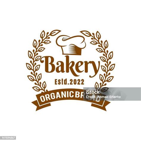 빵과 케이크 베이커리 디자인 기호 문자 기호 빵 벡터 빵집 기호 요리사의 모자 벡터 일러스트 레이 션 디자인에 대한 스톡 벡터