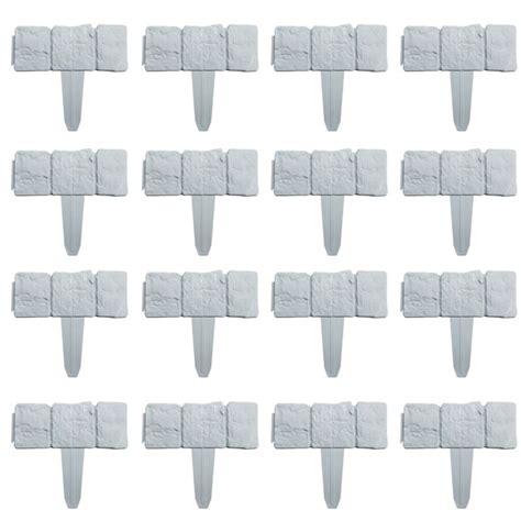 Grey Garden Fence Edging Cobbled Stone Effect Plas Grandado