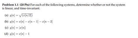 Solved Problem Pts For Each Of The Following Chegg Com