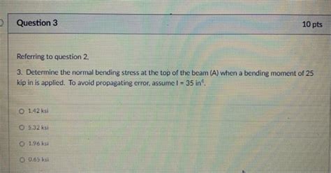 Solved Question Pts The Flexture Formula This Figure Chegg Com