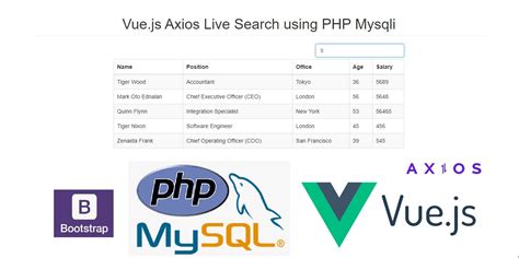 Vue Js Axios Live Search Using Php Mysqli Tutorial